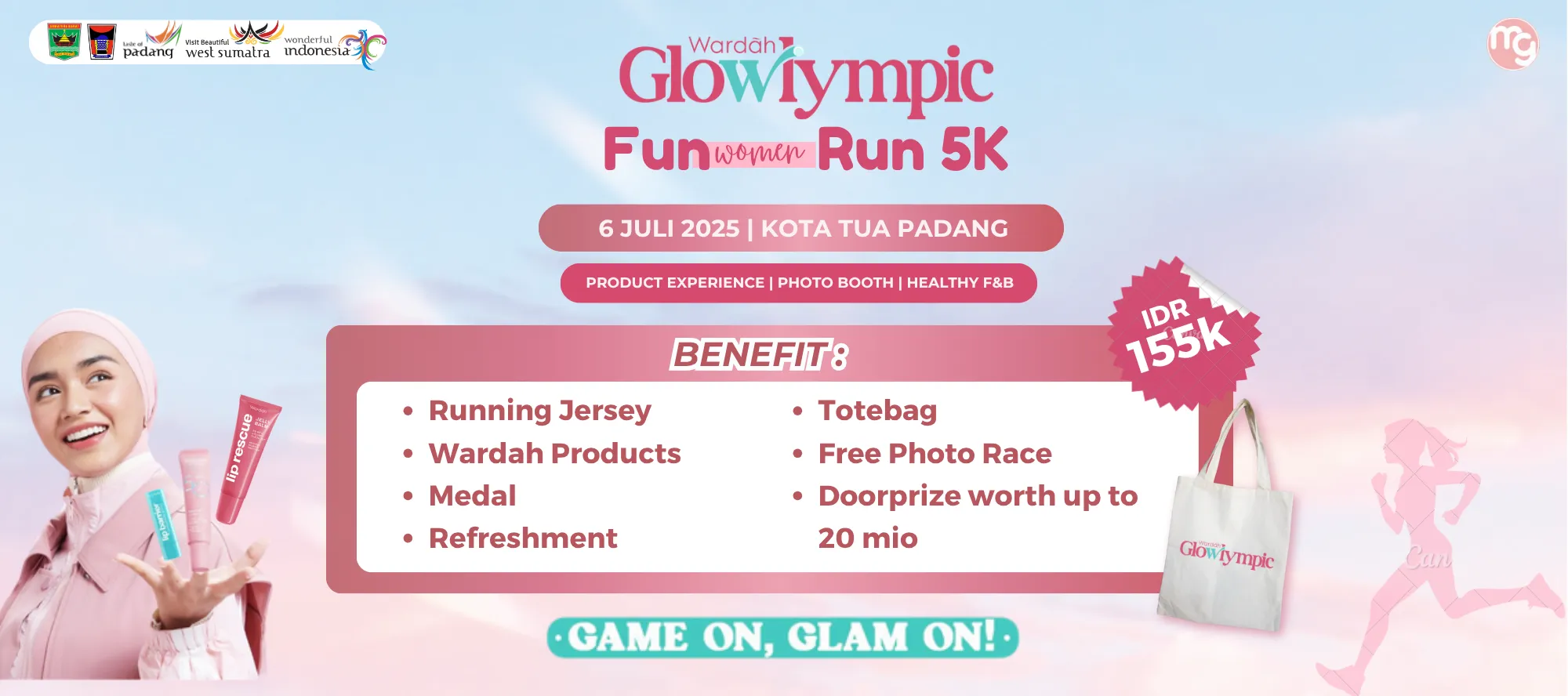 Wardah Glowlympic “Women’s 5K Fun Run” 2025 | @glowlympic.padang & @missglam_id | EZTIX